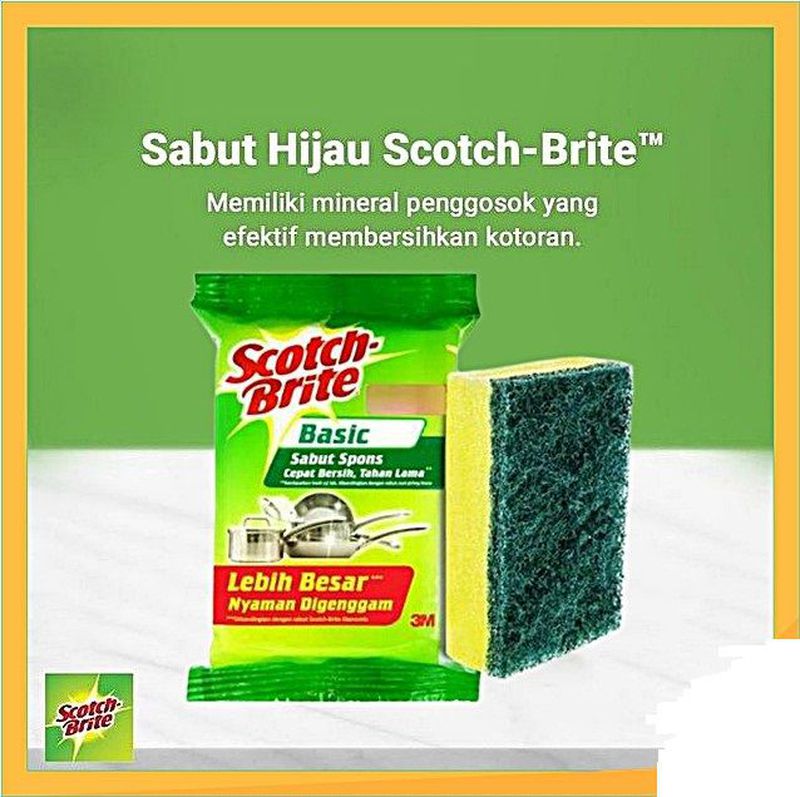 ORIGINAL Scotch Brite Sabut Spons Basic (ID-T36) / Spons Cuci Piring ...