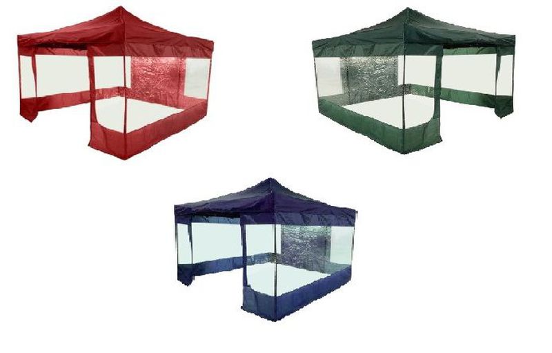 Tenda Gazebo 3x3 dengan sisi penutup - Hijau