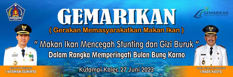 Spanduk GEMARIKAN, Banner Gemar Makan Ikan, Banner Ikan Bergizi Tinggi ...