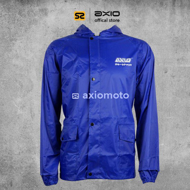 Axio Jas Hujan Mantel Dewasa Tebal Setelan Jaket Celana X-SERIES - L - Biru Dongker