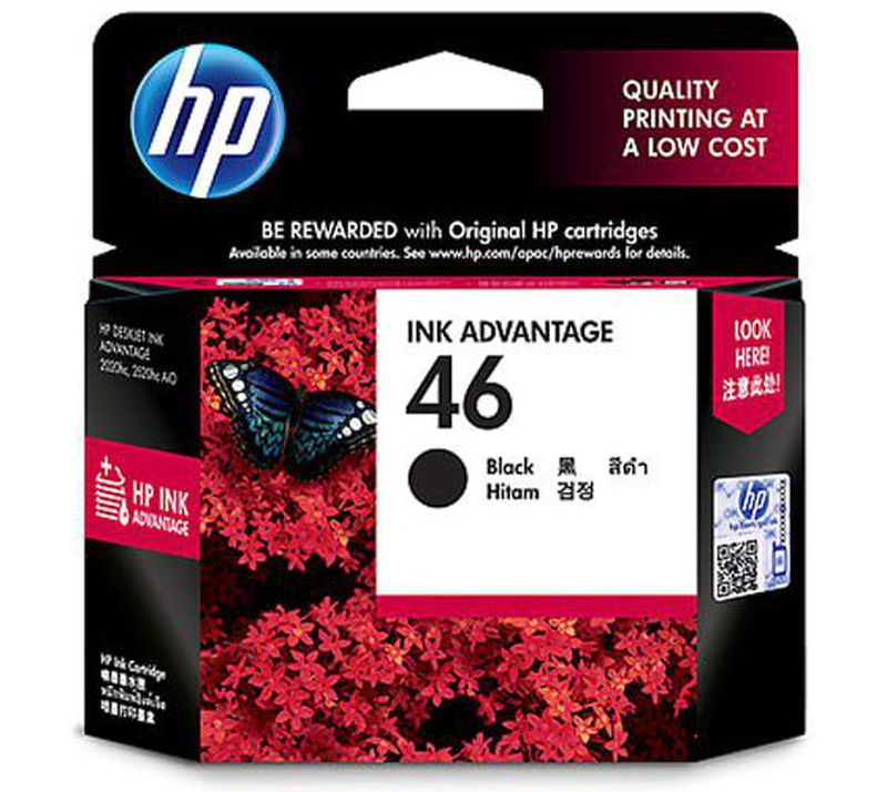 TINTA HP 46 INK CARTRIDGE BLACK ORIGINAL