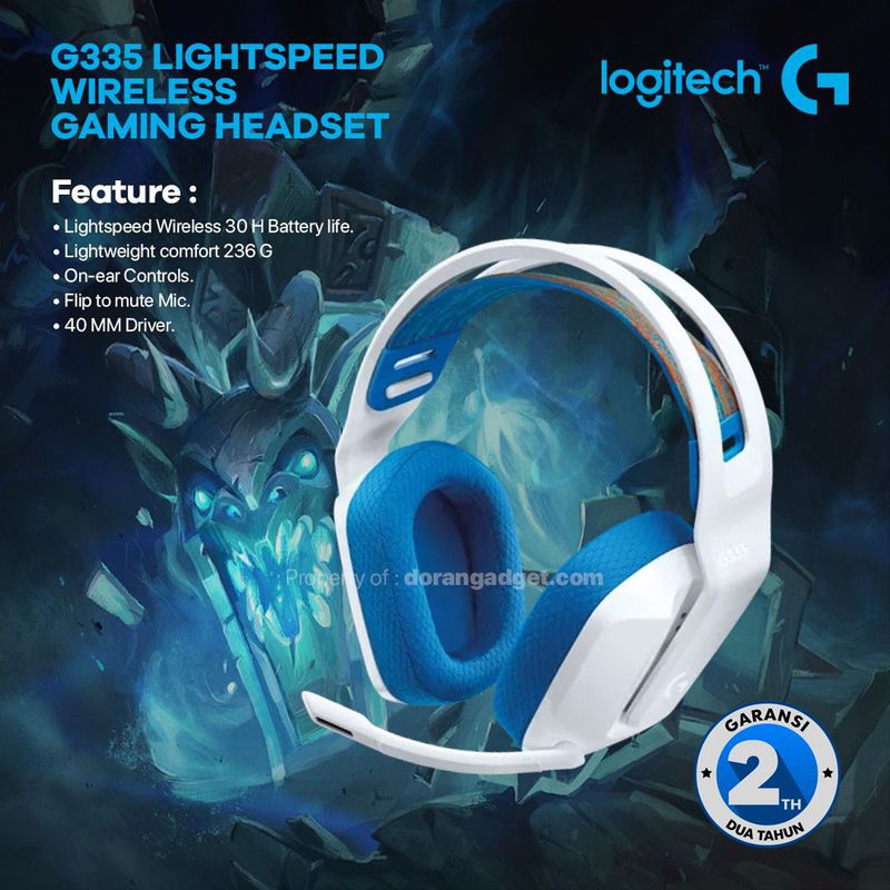 Logi G Headset Gaming G335 Lightspeed Wireless - White