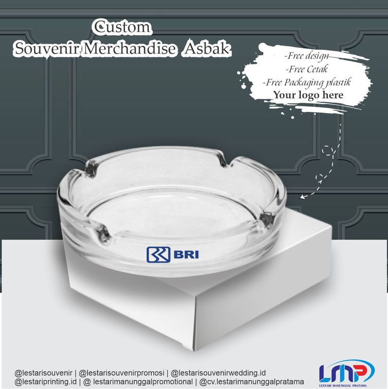 souvenir merchandise asbak - 01 custom logo / tulisan / gambar