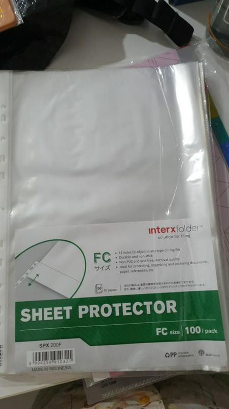 SHEET PROTECTOR F4 100 PCS INTER X FOLDER