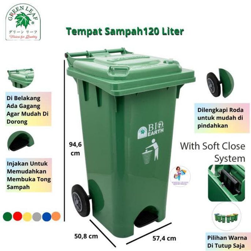 Tong Sampah roda uk.120 L