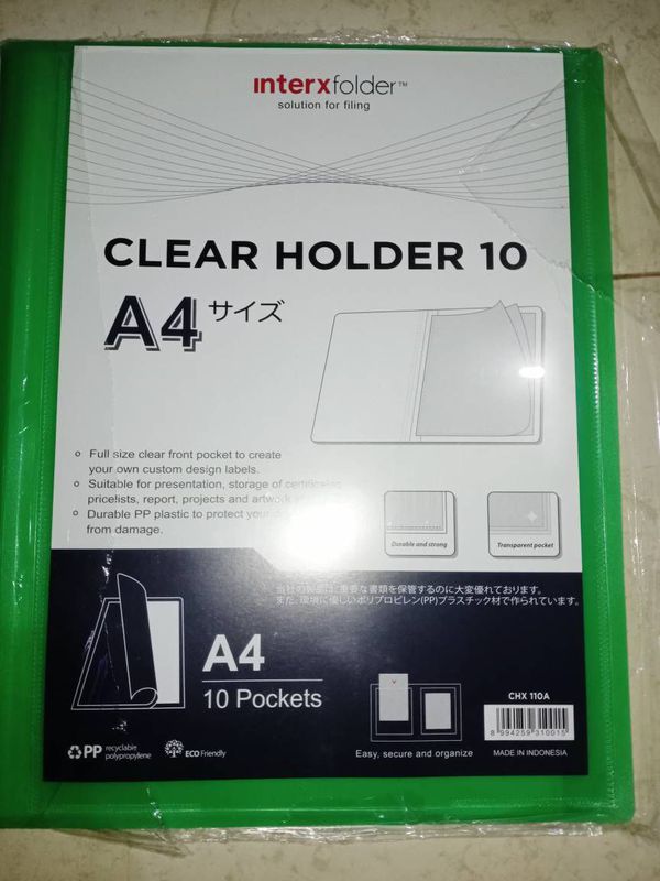 CLEAR HOLDER A4 10 LBR INTER X FOLDER