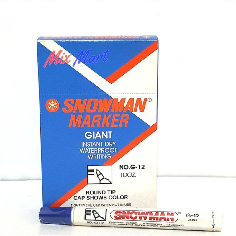 SPIDOL SNOWMAN PERMANENT MARK NO. G 12 BIRU - HIJAU - MERAH