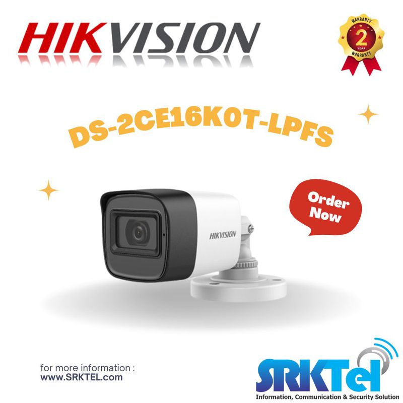 Hikvision DS-2CE16K0T-LPFS 3K Dual Light Audio Fixed Mini Bullet Camera
