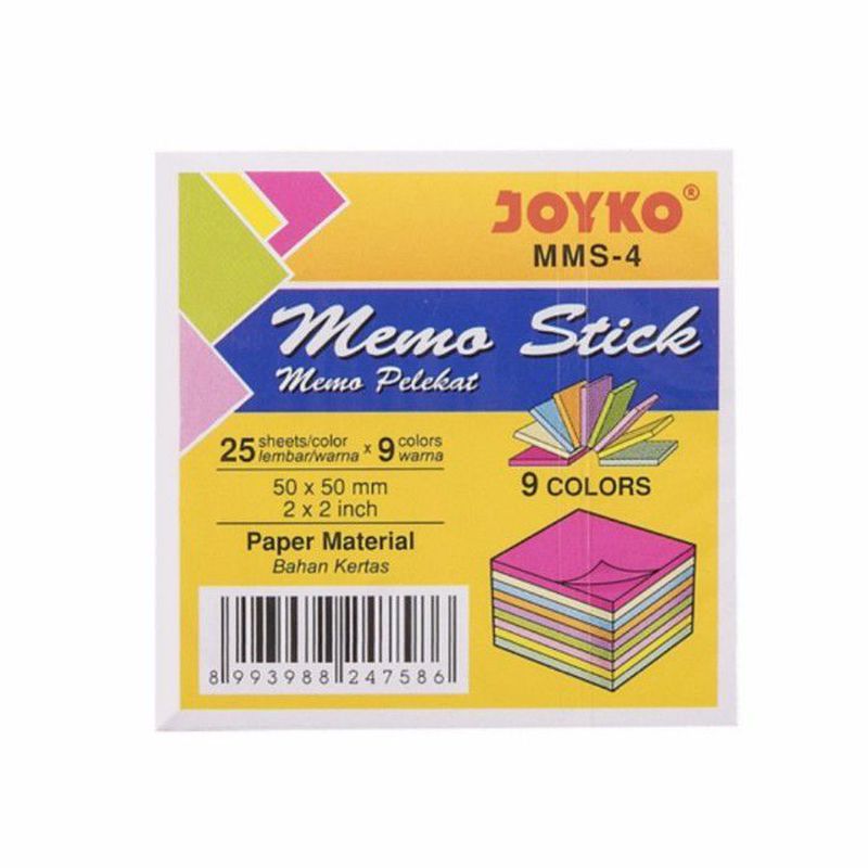 MEMO STICK 9 WARNA 50X50 JOYKO