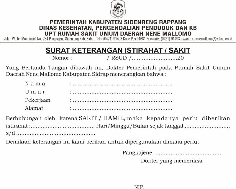 Surat Keterangan Istirahat/sakit
