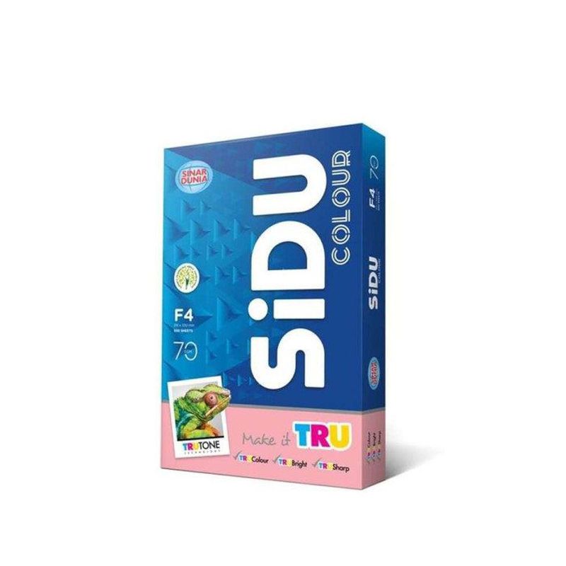 Kertas HVS SIDU Warna F4 70gsm (Merah Muda)