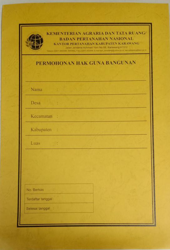 VAI-00154 CUSTOM MAP PERMOHONAN HAK GUNA BANGUNAN