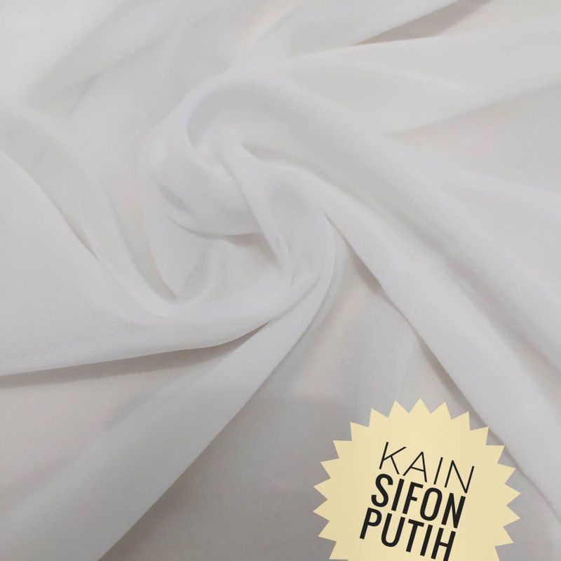 Kain Sifon Chiffon Putih