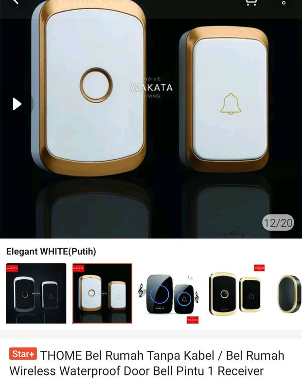 Bell rumah tanpa kabel/wireless waterproof