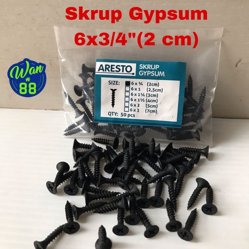 Skrup Hitam Gypsum