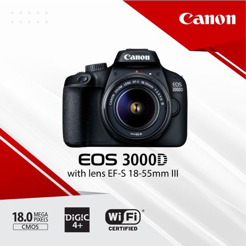 Canon EOS 3000D with EF-S 18-55mm III Kit