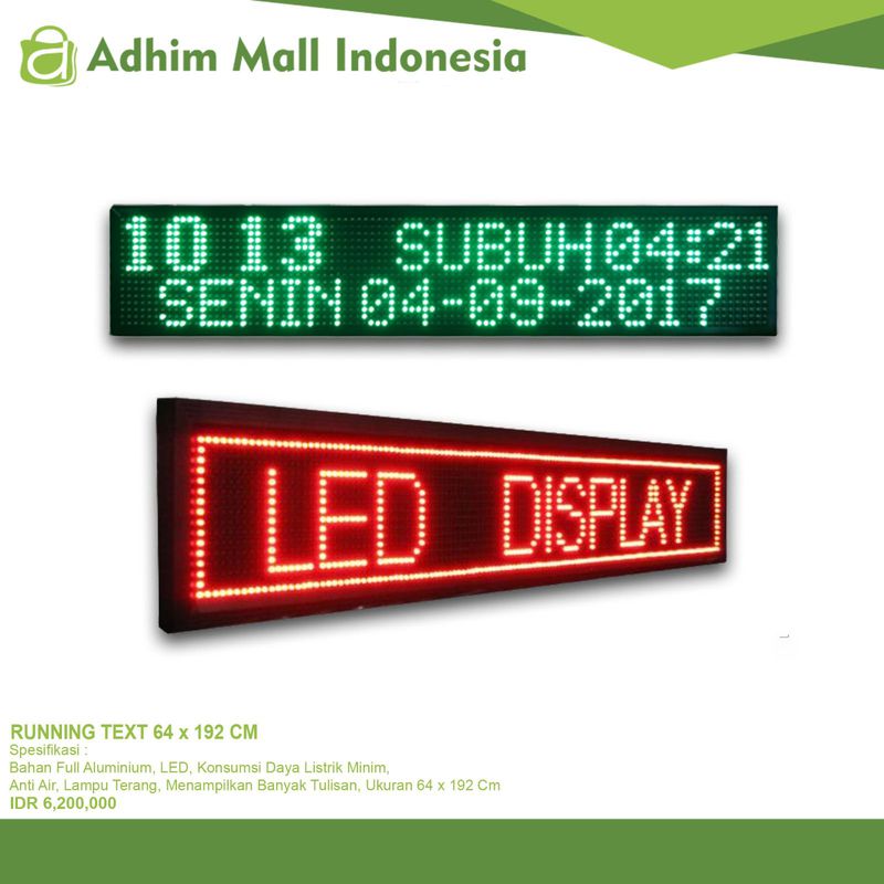RUNNING TEXT DISPLAY LED 64 X 192 CM