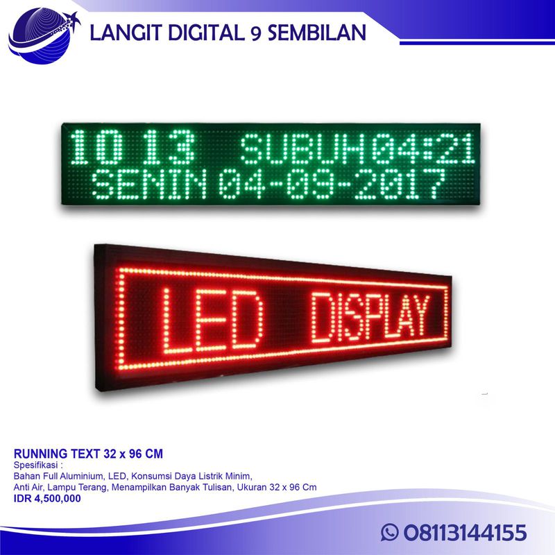 RUNNING TEXT DISPLAY LED 32 X 96 CM