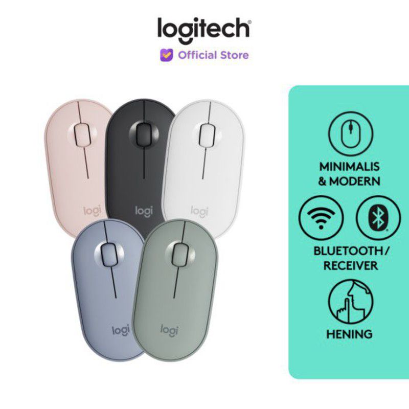 LOGITECH Pebble Wireless Bluetooth Mouse M350 - Hitam
