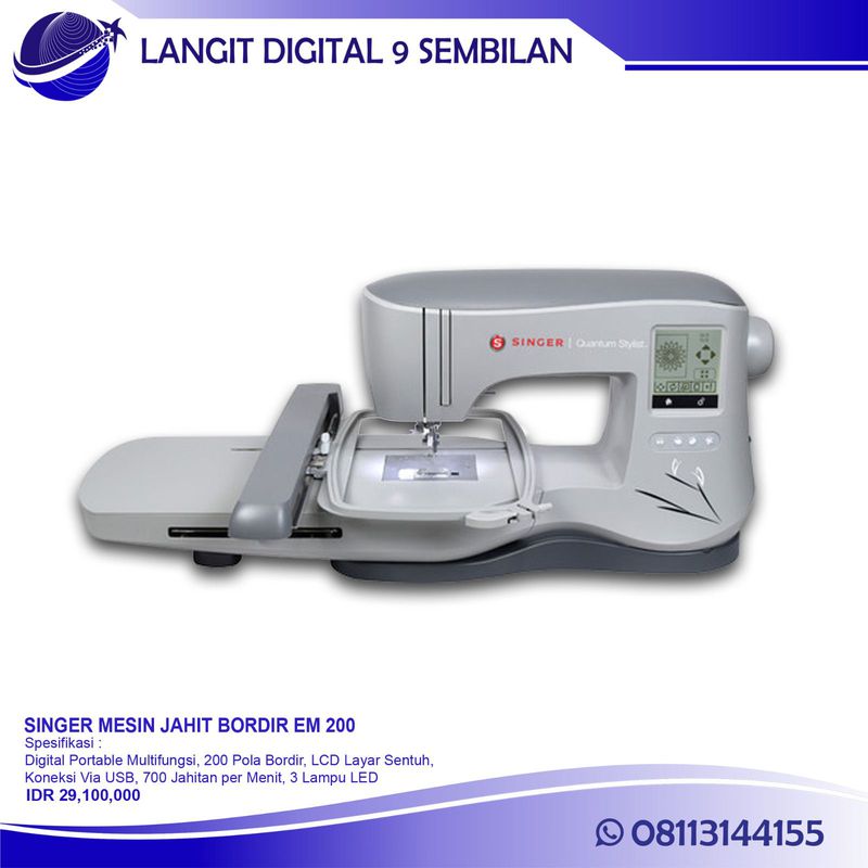 SINGER MESIN JAHIT BORDIR EM 200