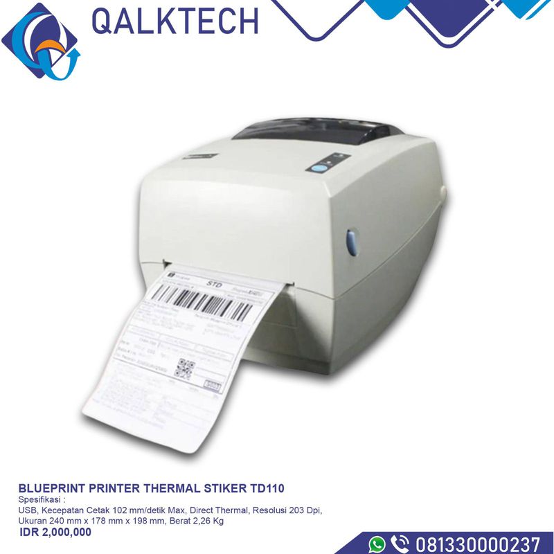 BLUEPRINT PRINTER THERMAL STIKER TD 110