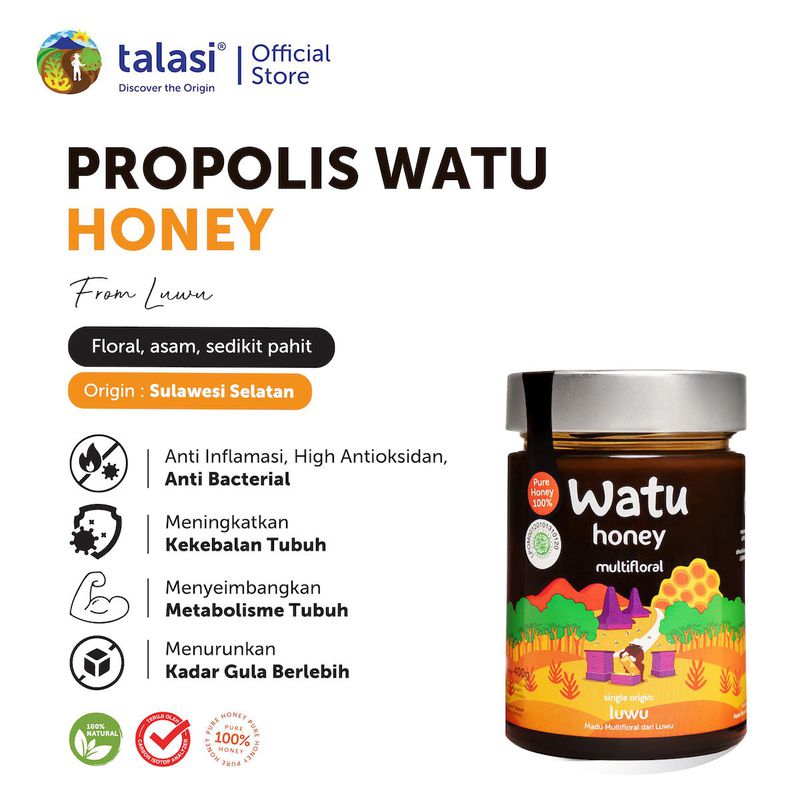 Madu Asli Luwu 400gr - Sulawesi Selatan - Watu Multifloral Honey
