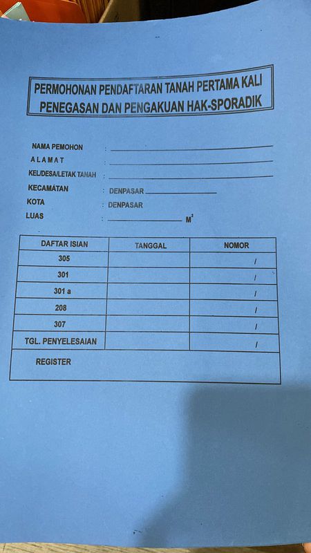 Map Pendaftaran Pertama Kali ( BPN Kota Denpasar )
