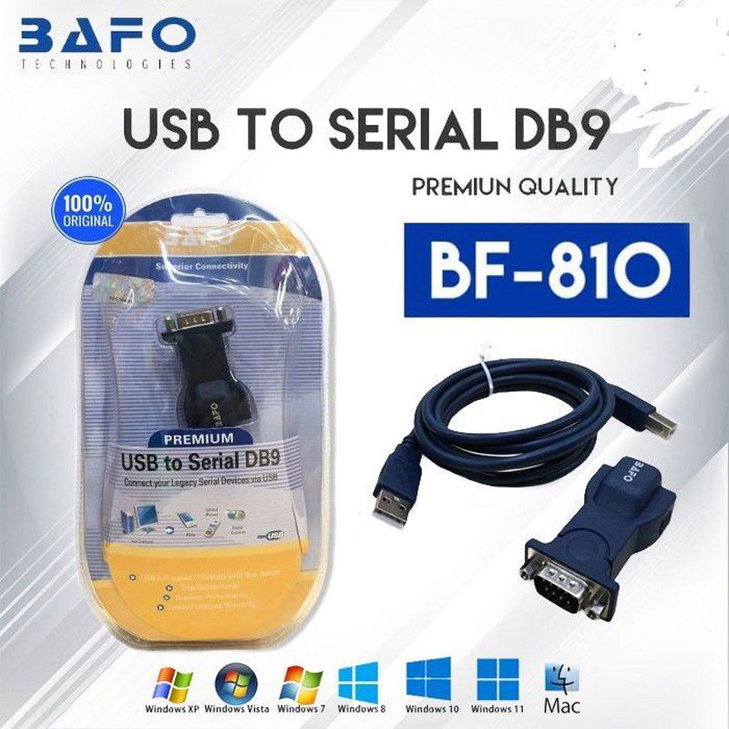 Kabel USB to Serial RS232 DB9 Bafo BF-810 BF810 Premium Cable Conector