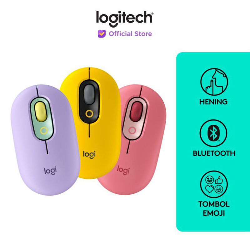 Mouse Logitech POP Emoji Wireless Bluetooth Silent Emoji Keys