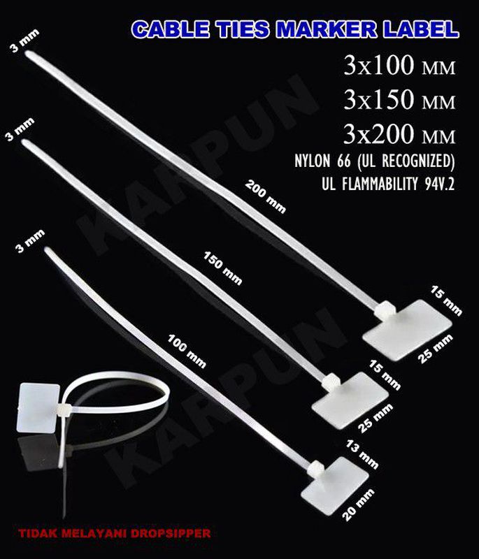 Kabel Ties Marker Label 3x100