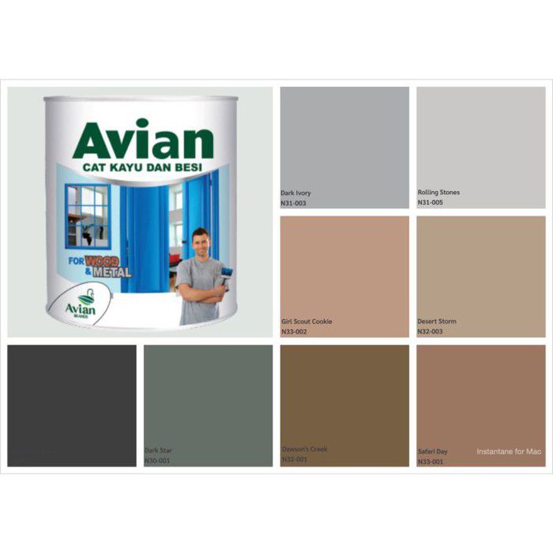 Cat Kayu Avian Hitam 1 L