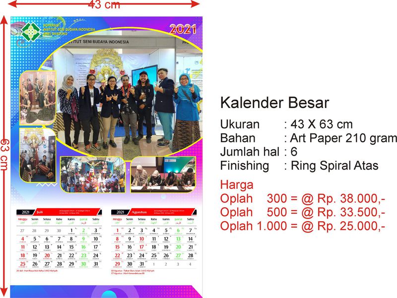 Cetak Kalender Besar - 1000