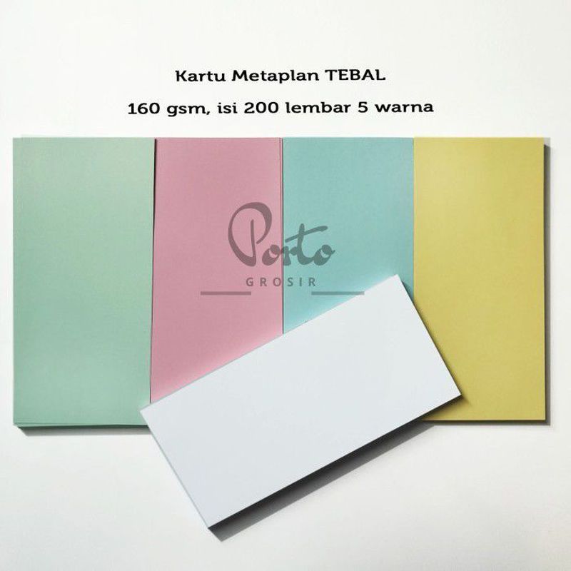 Kartu Metaplan 160 gsm 200 lbr 5 warna Kotak Persegi - Meta Plan