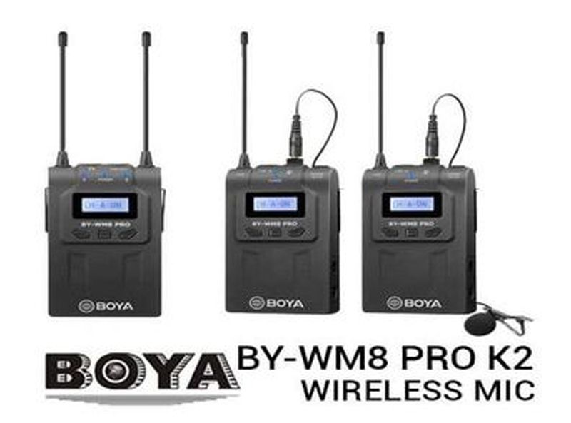 BOYA BY-WM8 PRO-K2 UHF DUAL-CHANNEL WIRELESS MIC CLIP ON