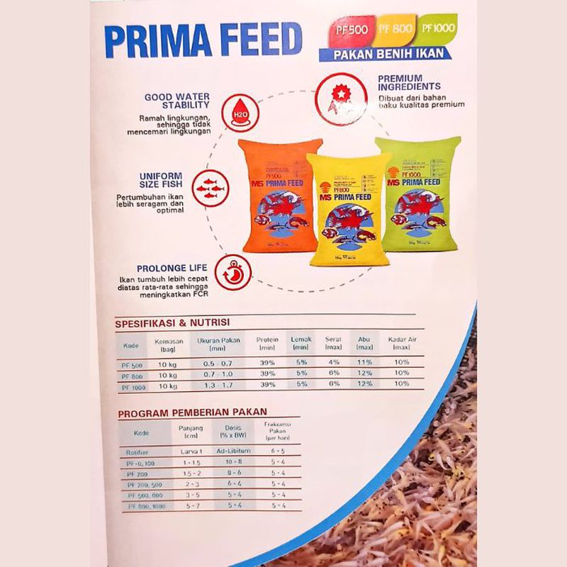 Pakan Ikan Pellet PF 1000 Type 1,3 - 1,7 mm