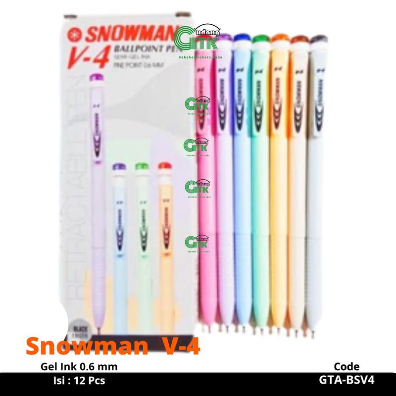 Ballpoint Snowman V-4 Fine pen 1 Dozen