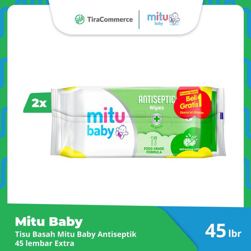 Mitu Baby Wipes Antiseptic Isi 45 Lembar