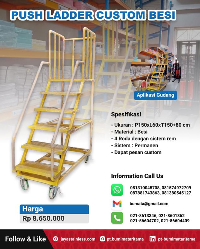 Push Ladder Trolley (Trolley Tangga Dorong)