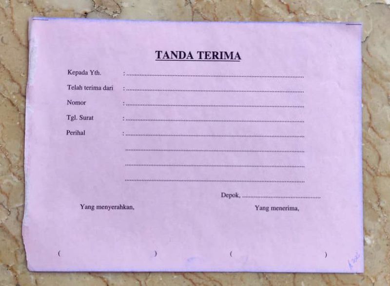 BLANGKO TANDA TERIMA ATAU BON