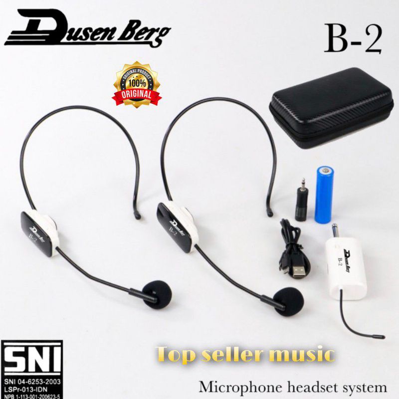 Mic Wireless Headset Dusenberg B2 2mic Wireless Bando Original