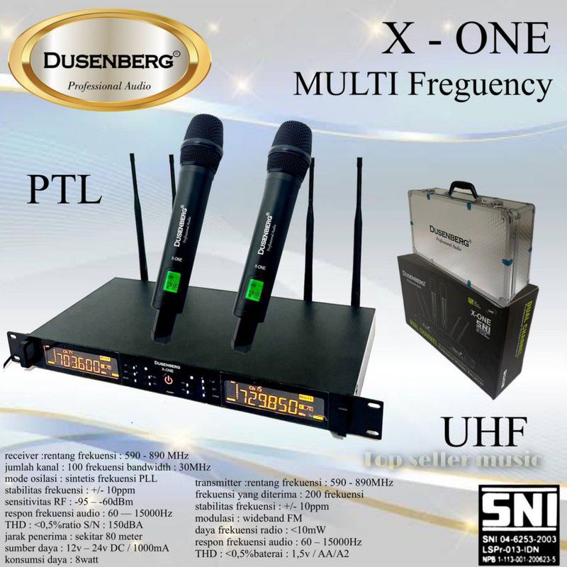 Microphone Wireless Dusenberg X-One UHF 2 Mic Handheld Wireless