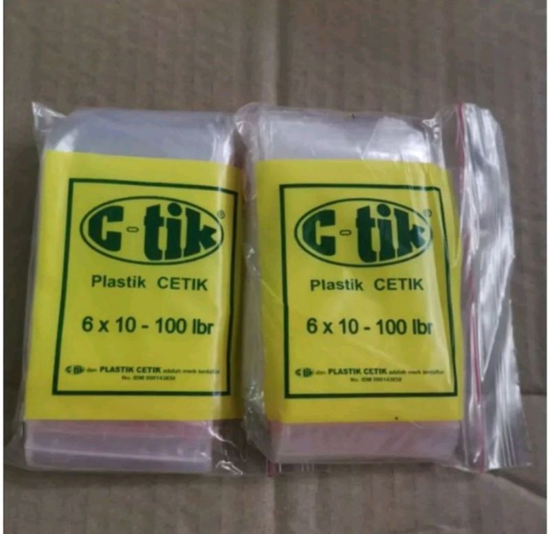 plastik cetik ukuran 6 x 10 perpak besar