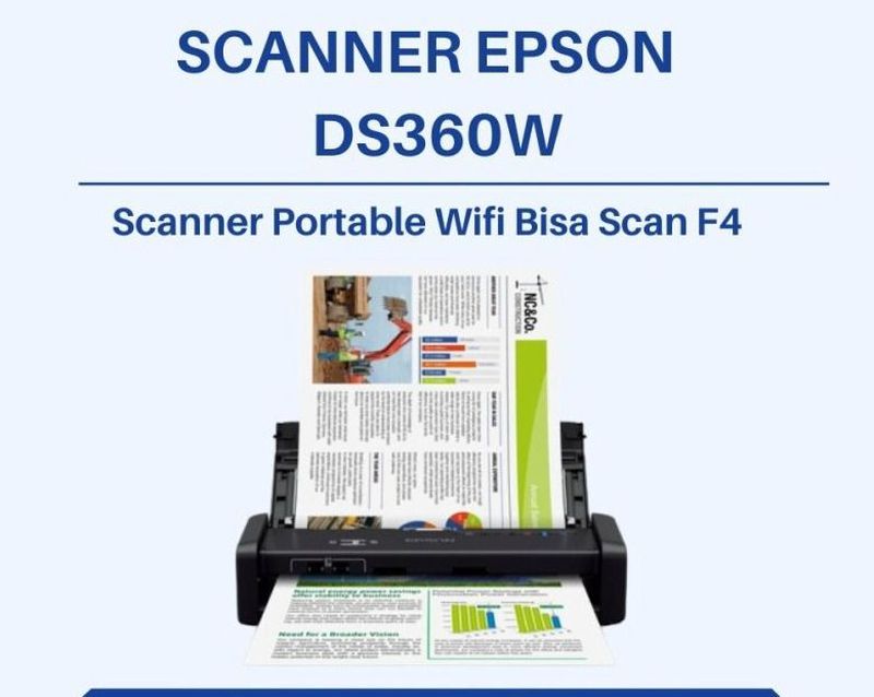 Scanner Epson WorkForce DS-360W Wi-Fi Portable Sheet-fed Document
