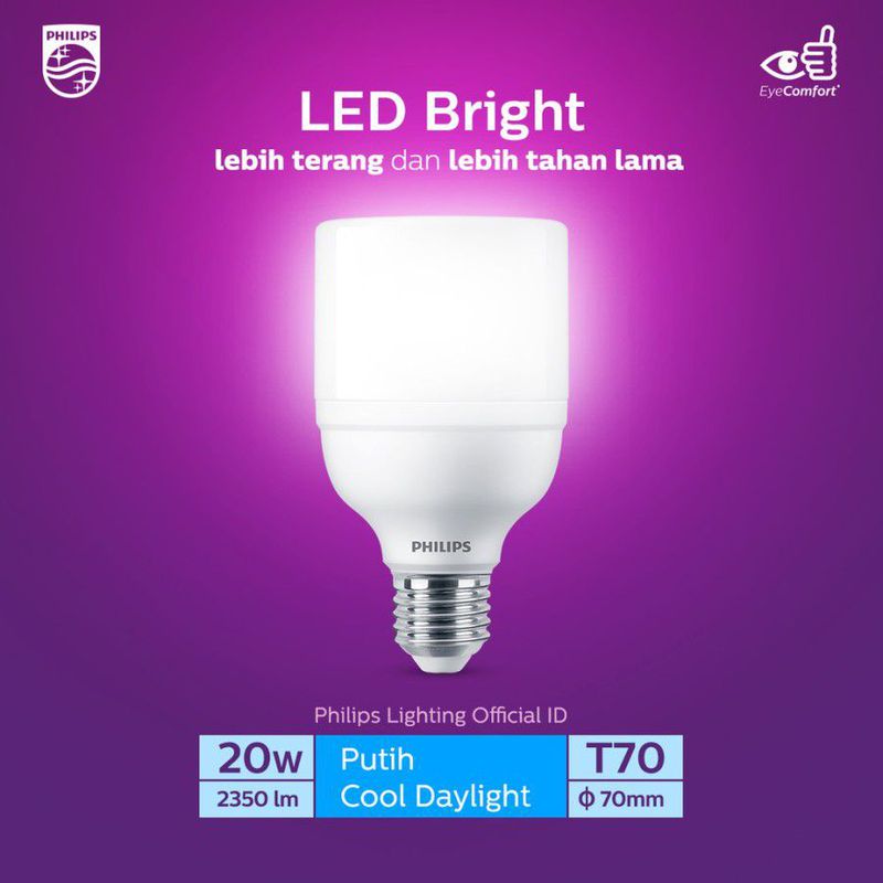 Philips Lampu LED Bright 20W E27 6500K Putih