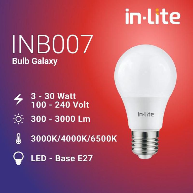 LAMPU LED BULB IN-LITE INB007 || 12 WATT - Putih