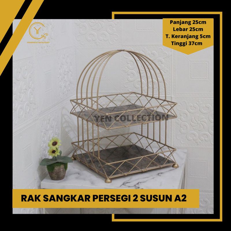 RAK SANGKAR PERSEGI 2 SUSUN A2 - RAK BESI DAN KAYU - RAK SERBAGUNA ...