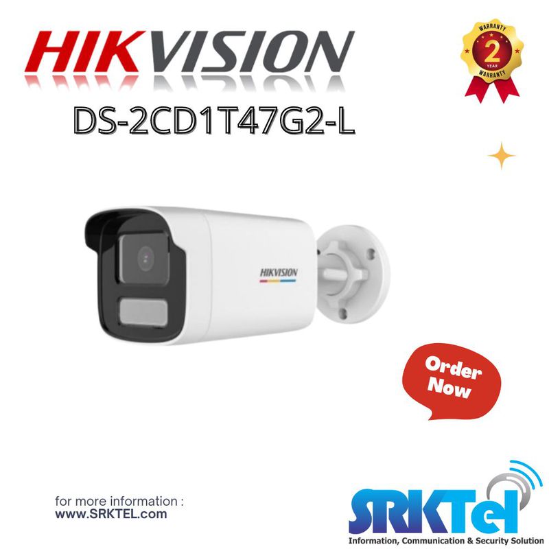 Hikvision IP Camera CCTV Colourvu Lite 4MP DS-2CD1T47G2-L Fixed Bullet