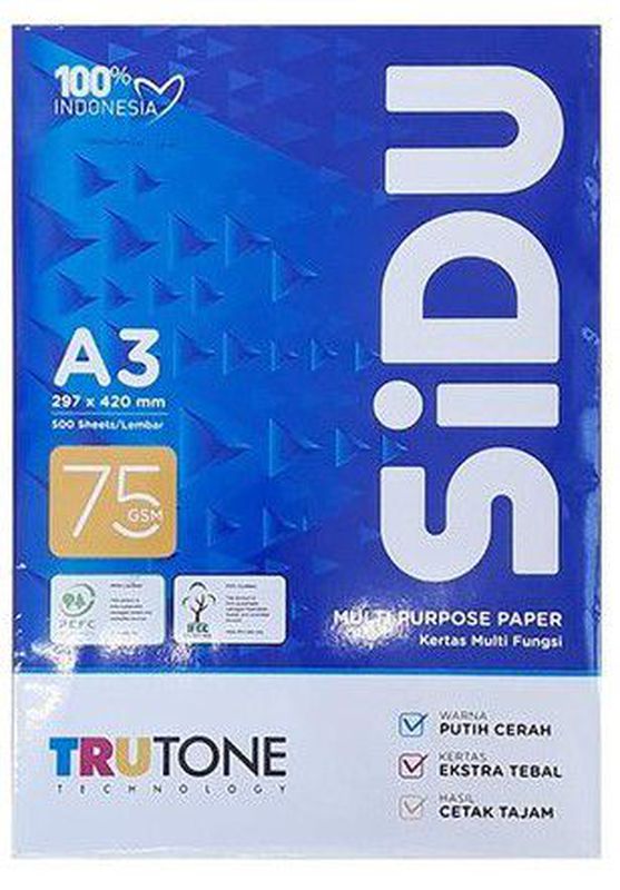 KERTAS HVS SIDU A3 75 GSM