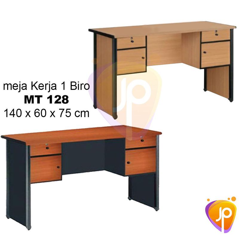 Meja 1 Biro / Meja Kerja / Meja Kantor / Meja Belajar MT 128 - Mahogany