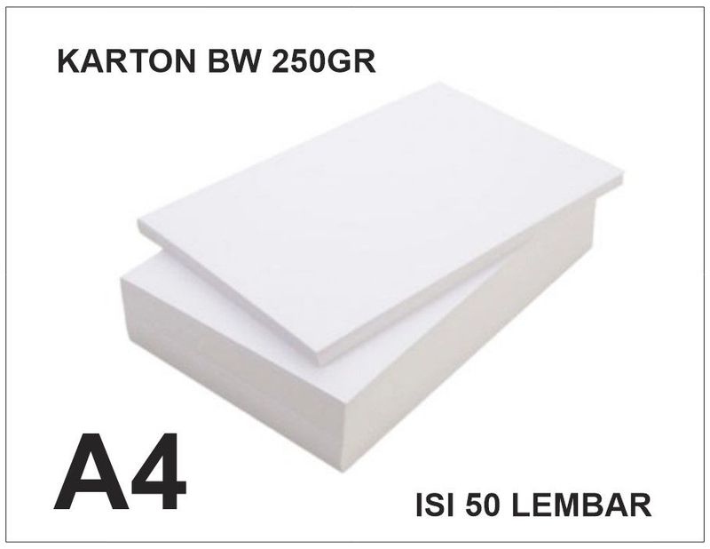 Kertas BW A4 250gsm Isi 50 Lembar